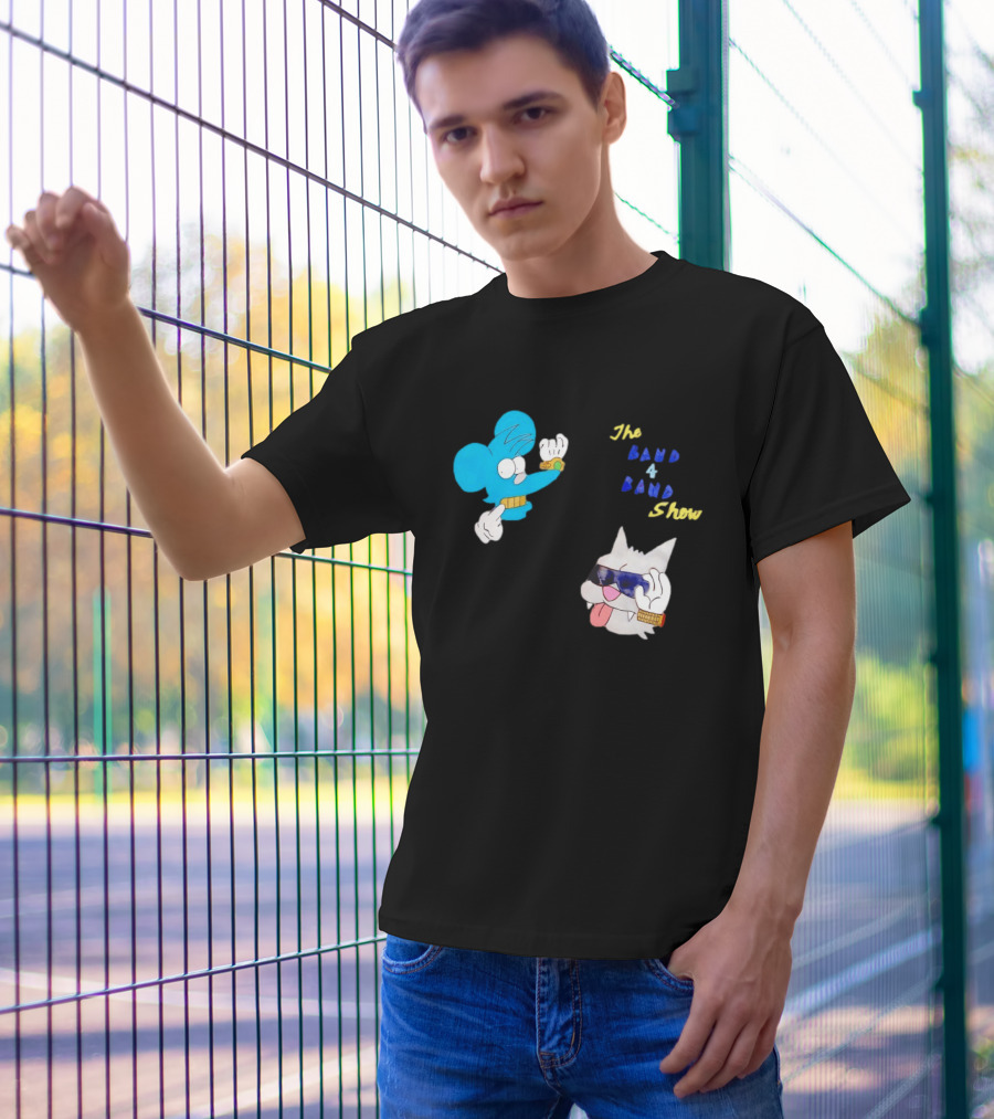 The Itchy And Scratchy Band 4 Band Show Cartoon Characters T-Shirt
