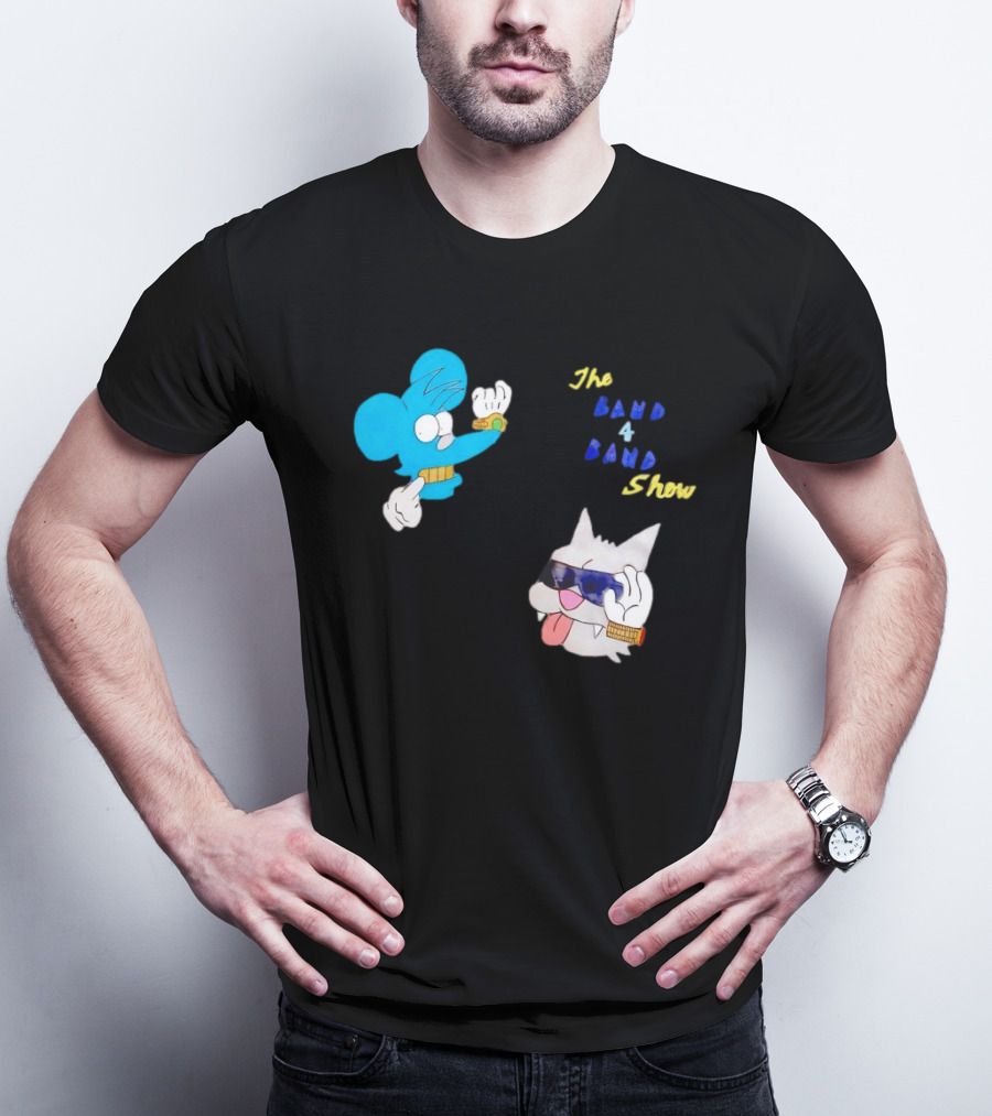 The Itchy And Scratchy Band 4 Band Show Cartoon Characters T-Shirt
