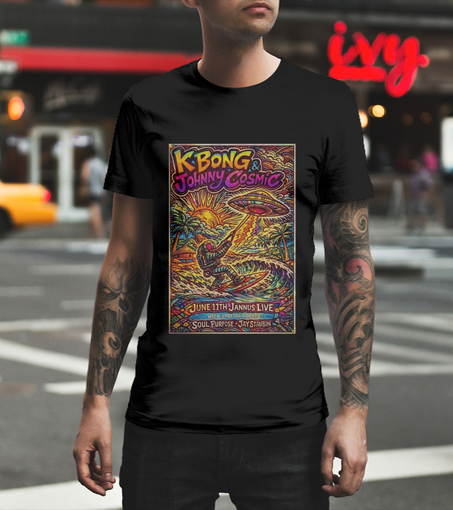 KBong And Johnny Cosmic June 11th Jannus Live St Petersburg FL With Special Guests Soul Purpose Jay Staubin T-Shirt