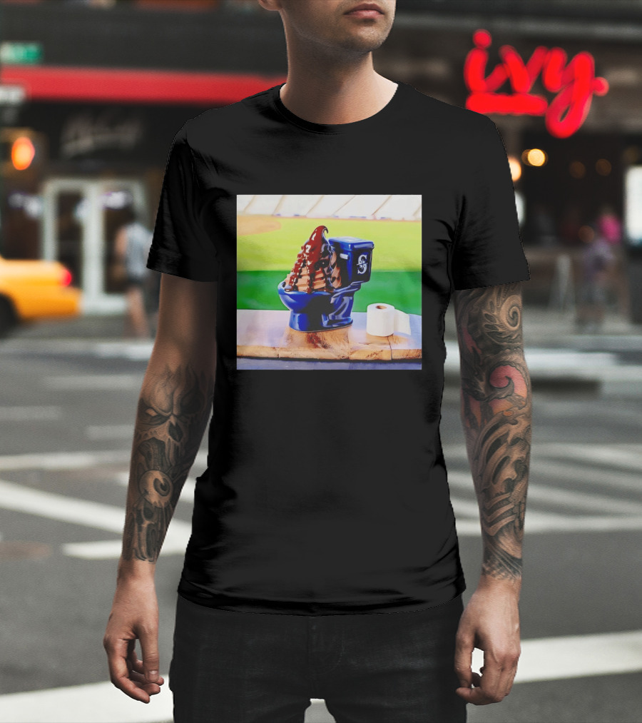 Mariners Big Dumper Sundae Chocolate Ice Cream Toilet Stadium T-Shirt