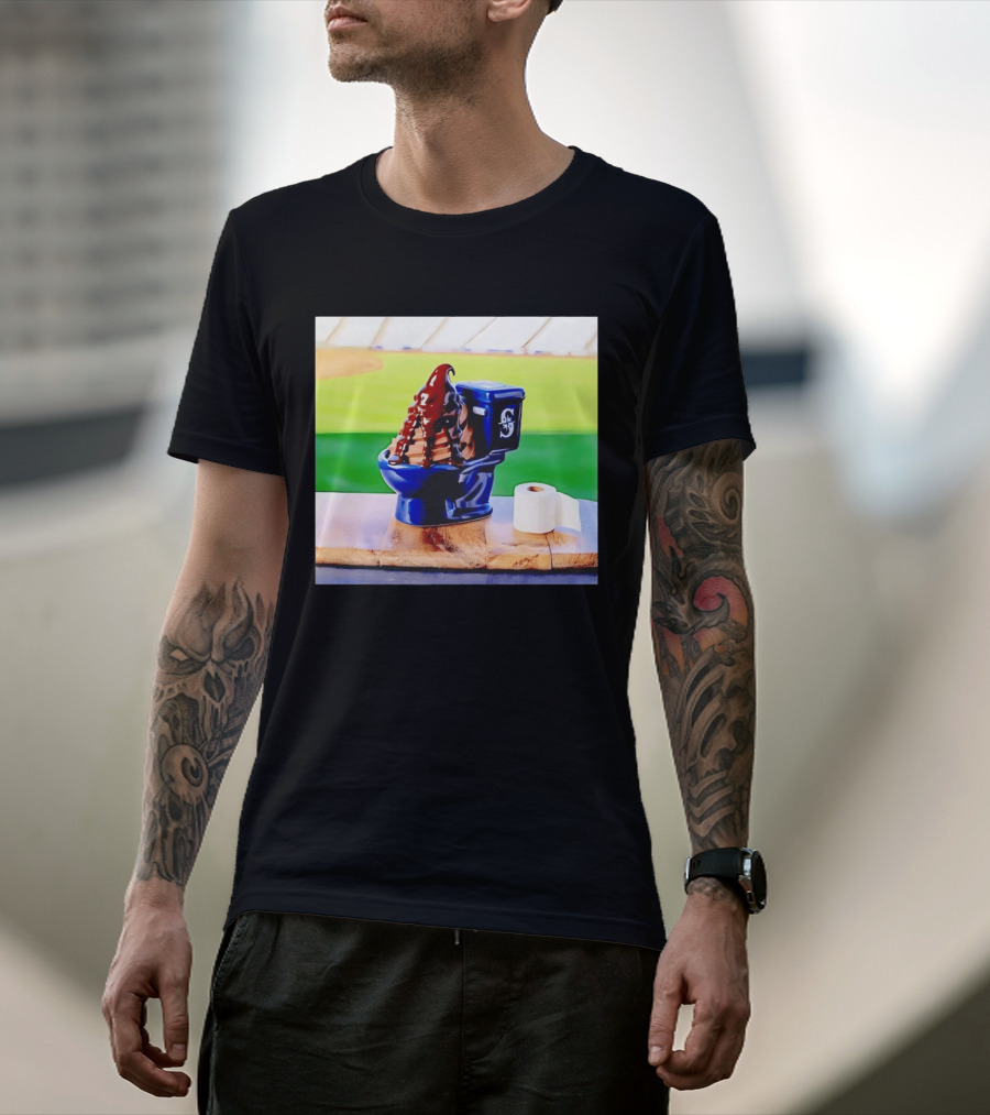 Mariners Big Dumper Sundae Chocolate Ice Cream Toilet Stadium T-Shirt