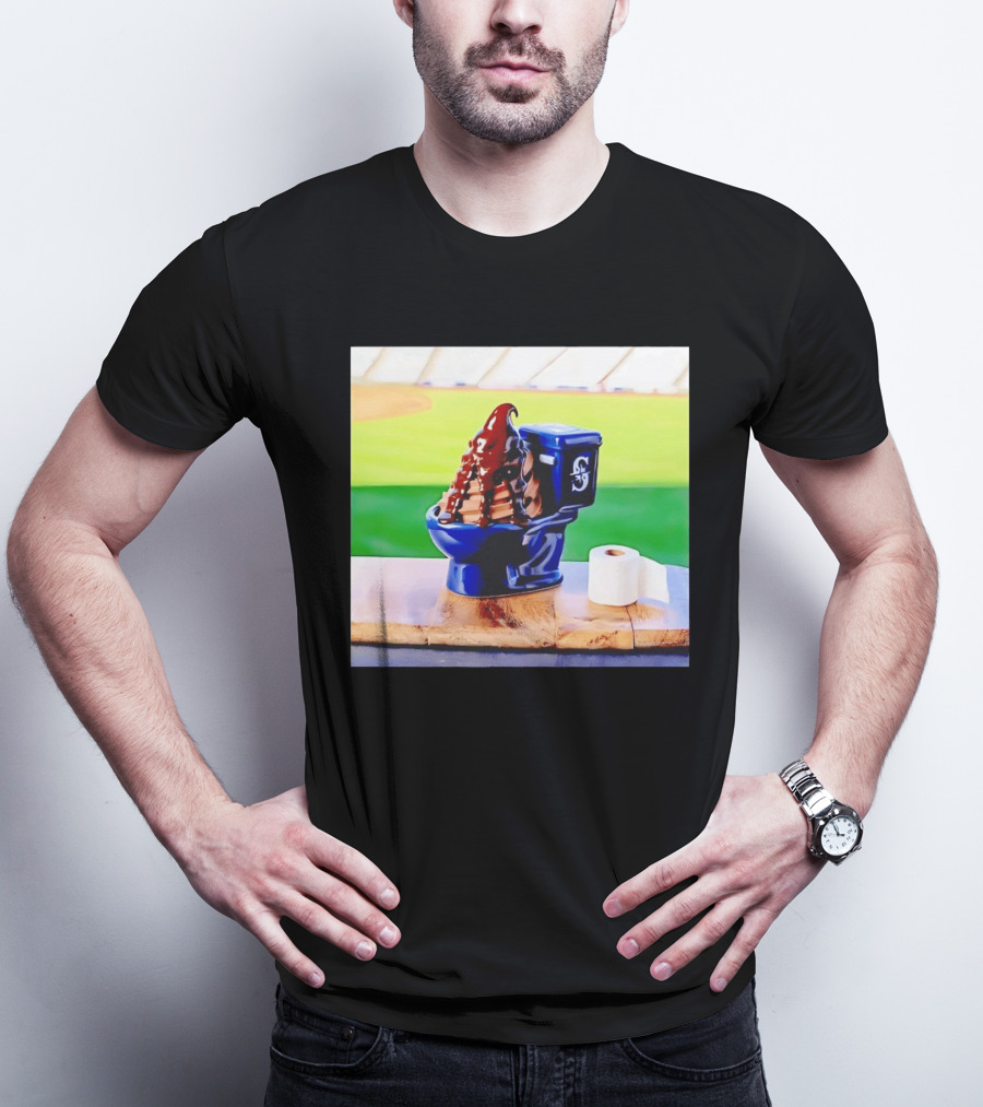 Mariners Big Dumper Sundae Chocolate Ice Cream Toilet Stadium T-Shirt
