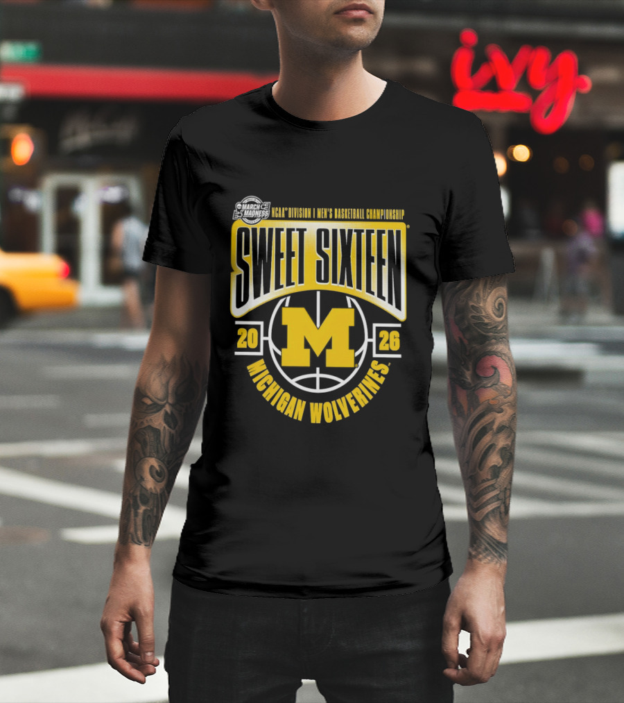 NCAA Men's Basketball Championship Sweet Sixteen 2026 Michigan Wolverines T-Shirt