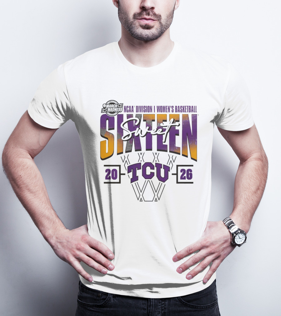 TCU Horned Frogs 2026 NCAA Division I Women's Basketball March Madness Sweet Sixteen T-Shirt