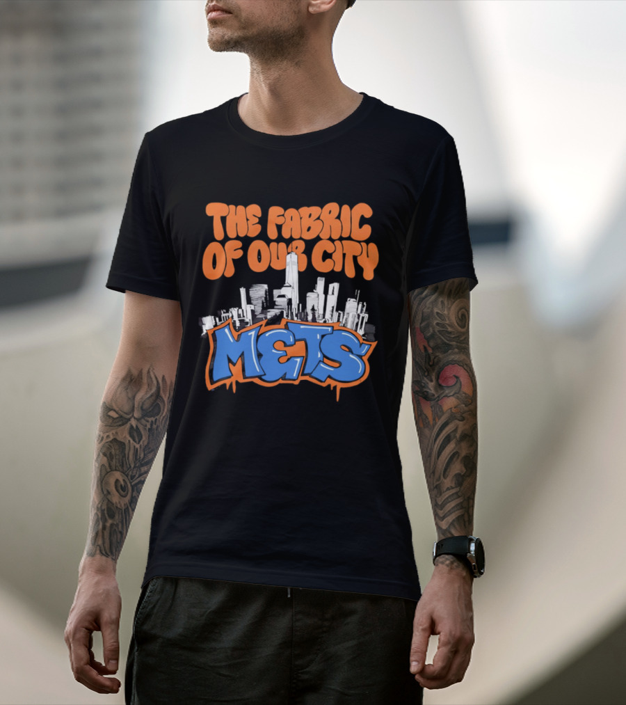 The Fabric Of Our City Mets New York Skyline Graffiti T-Shirt