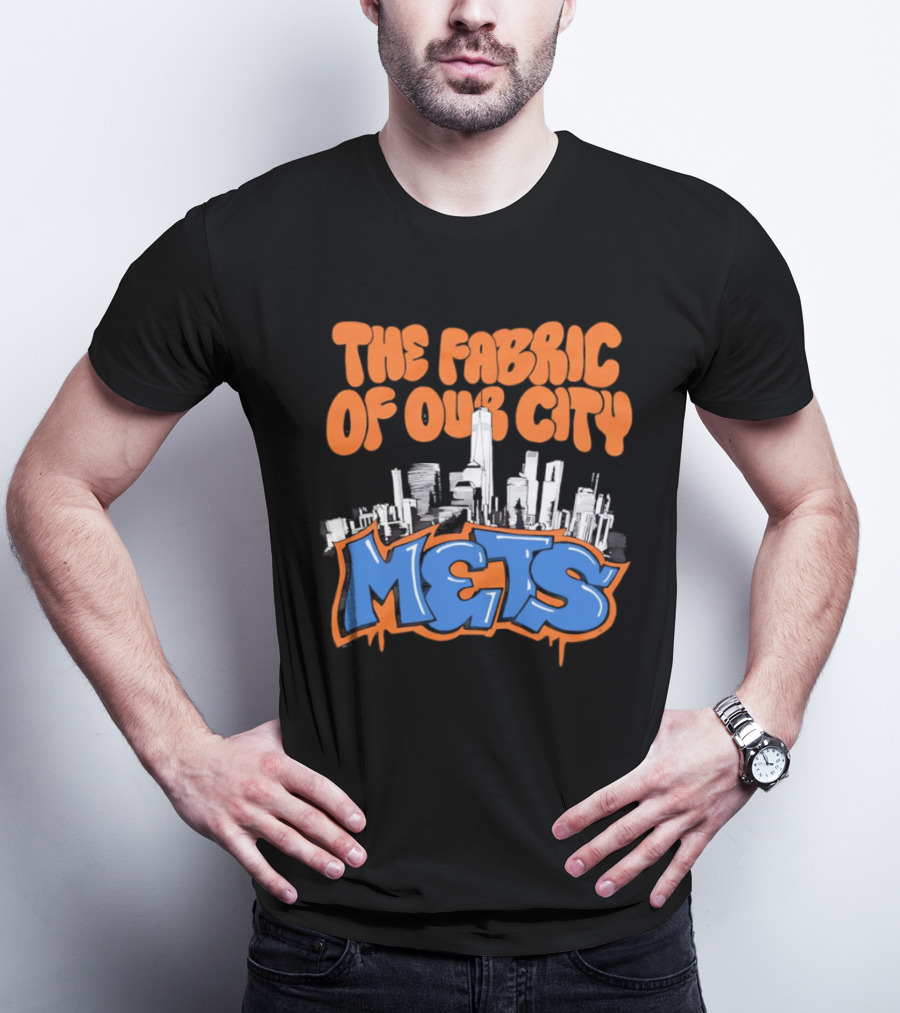 The Fabric Of Our City Mets New York Skyline Graffiti T-Shirt