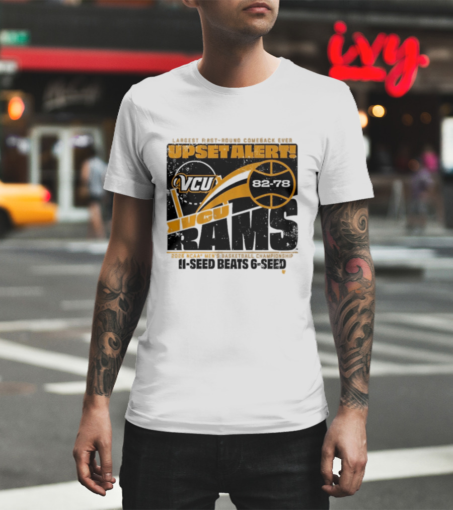 VCU Rams 2026 March Madness Upset Alert MBB Eleven Over Sixçado T-Shirt