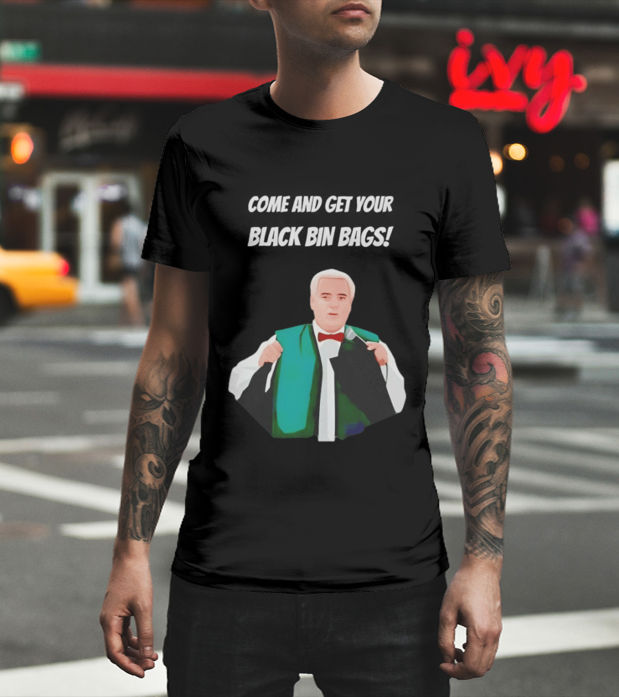 Brian Potter Come And Get Your Black Bin Bags Comic T-Shirt