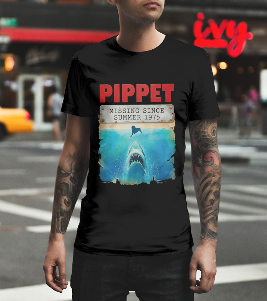 Pippet Missing Since Summer 1975 Shark Attack Scene T-Shirt