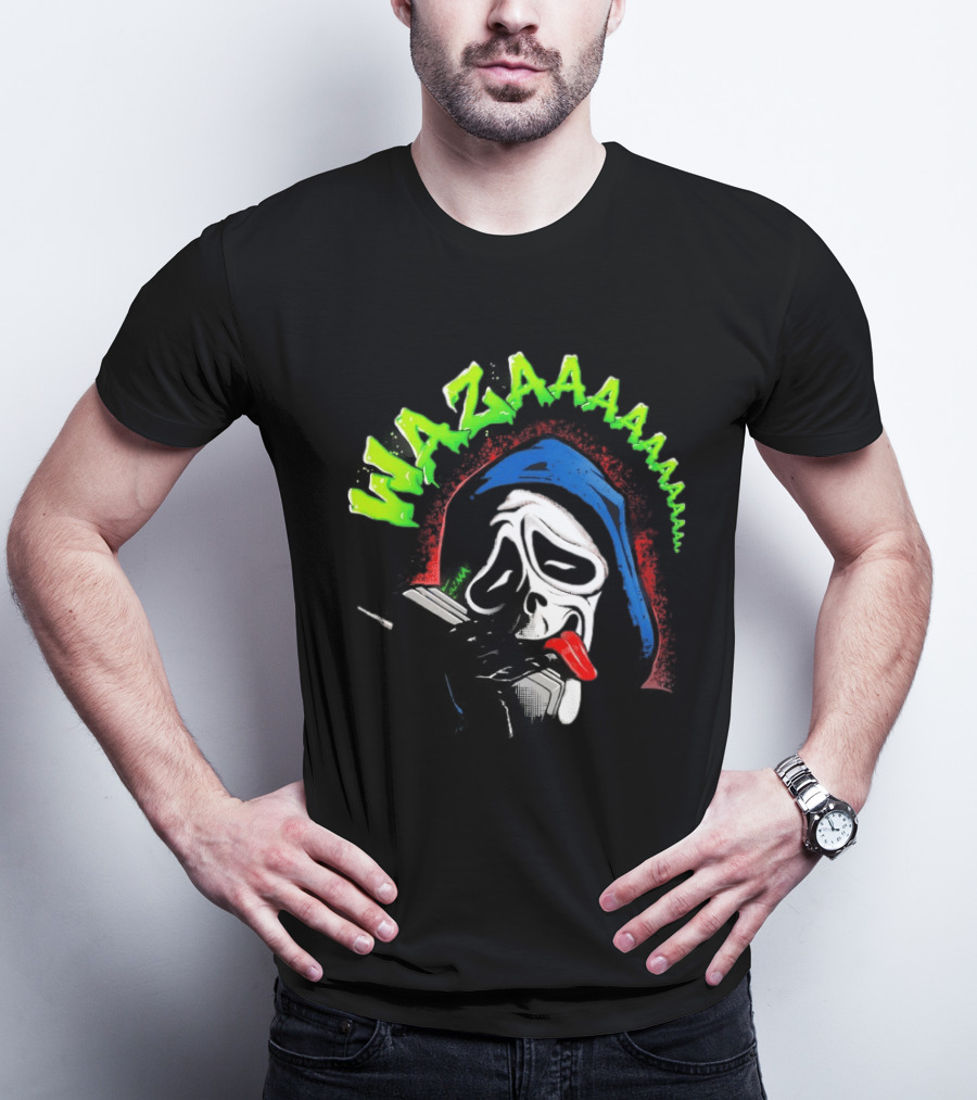 Scary Movie Ghostface Wazaaa Scream Mask Colorful Expression T-Shirt