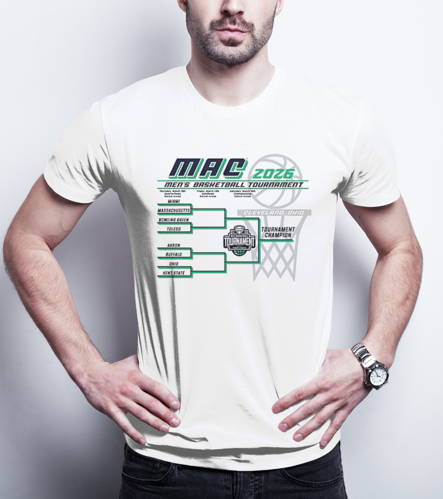 2026 MAC Men's Basketball Tournament Bracket In Cleveland Ohio T-Shirt