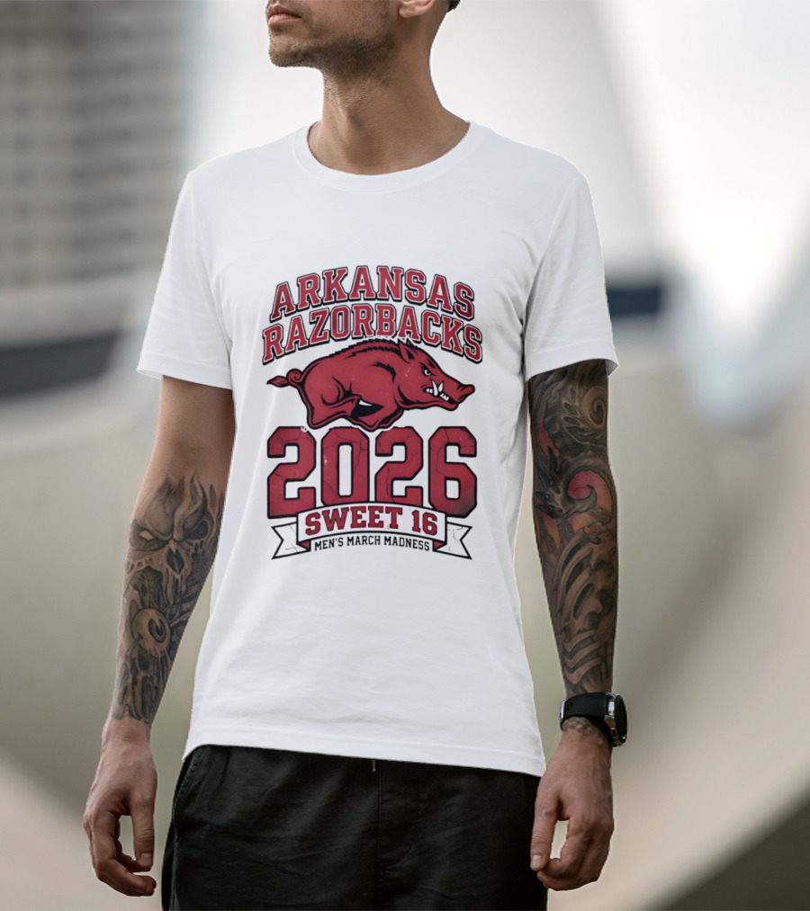 Arkansas Razorbacks 2026 Sweet 16 Men's March Madness T-Shirt
