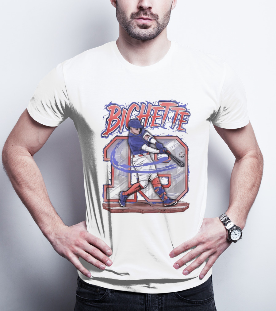 Bo Bichette 19 New York Mets Baseball 2026 City Skyline Blazing T-Shirt