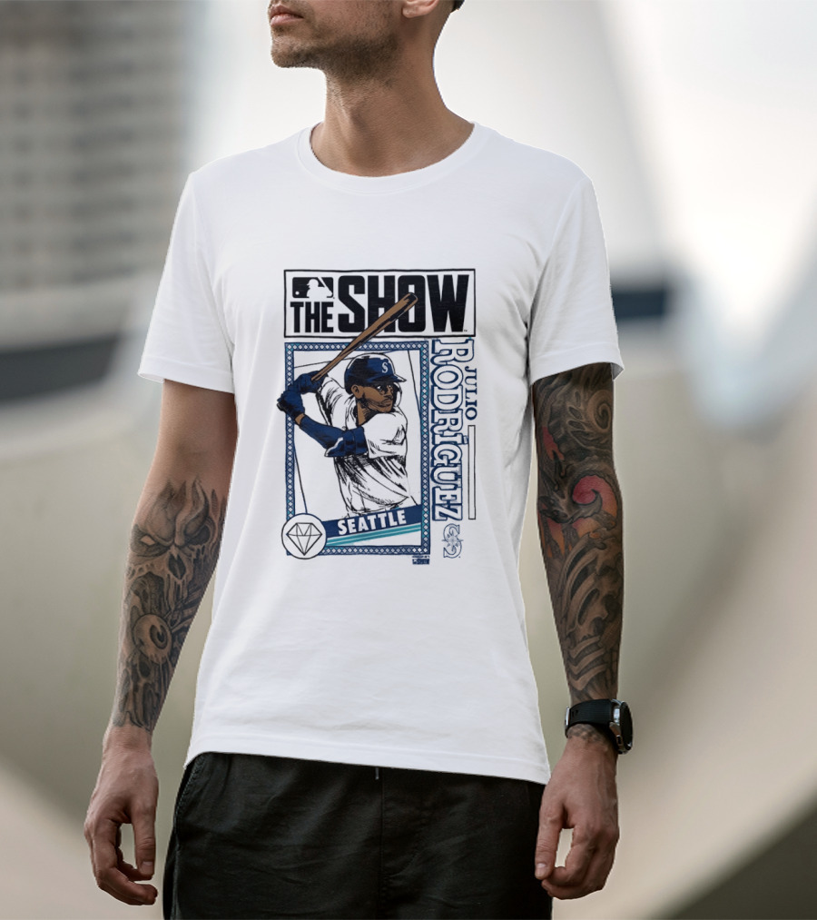 MLB The Show Julio Rodriguez Seattle Mariners Caricature 44 T-Shirt