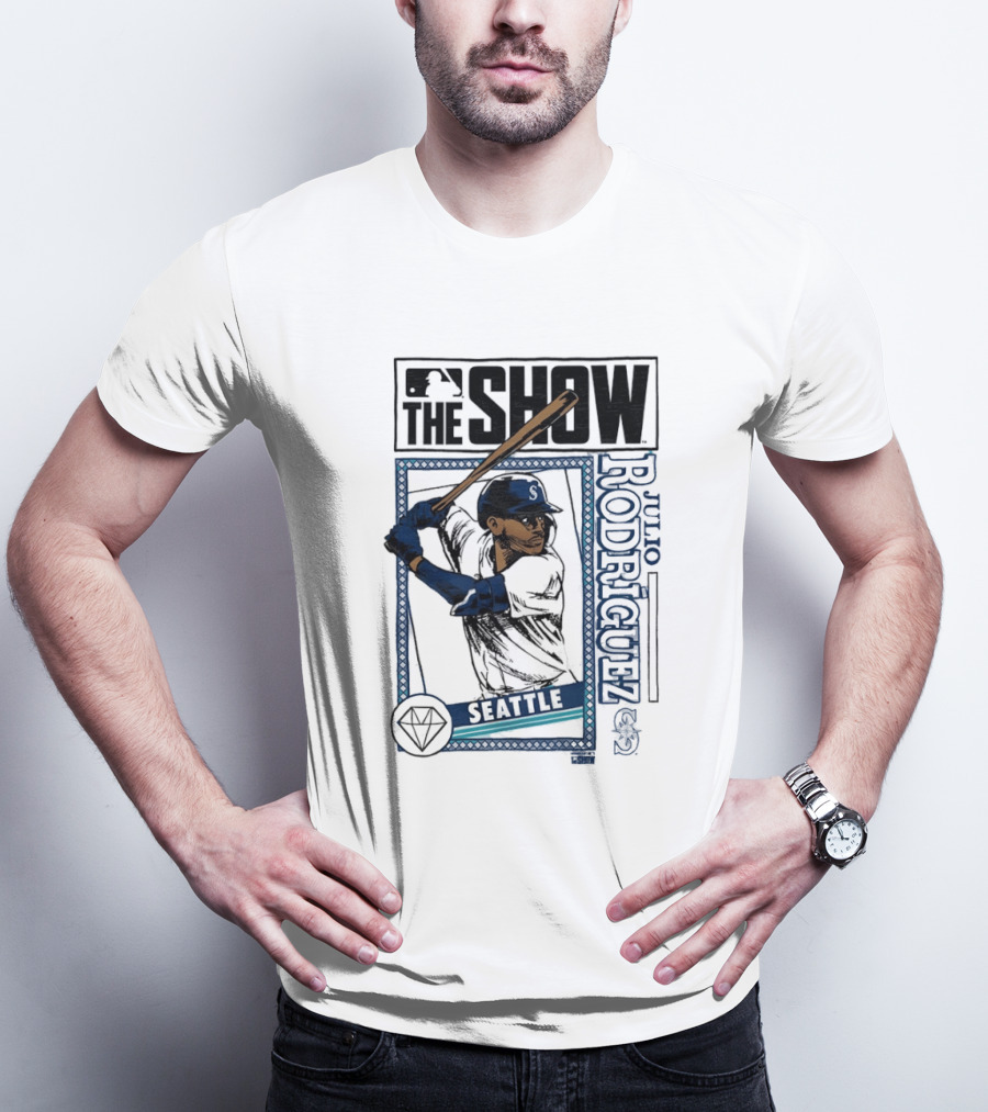 MLB The Show Julio Rodriguez Seattle Mariners Caricature 44 T-Shirt