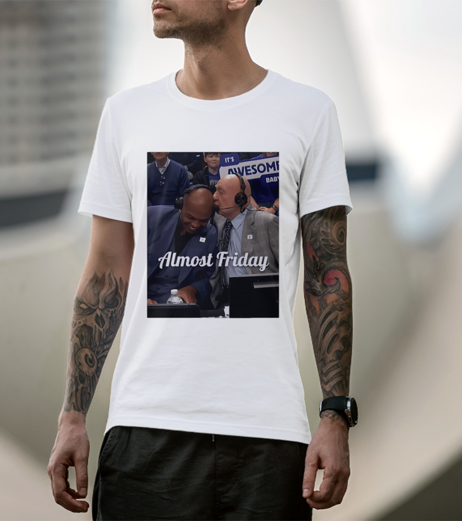 Dick Vitale Kissing Charles Barkley Almost Friday It's Awesome Baby T-Shirt