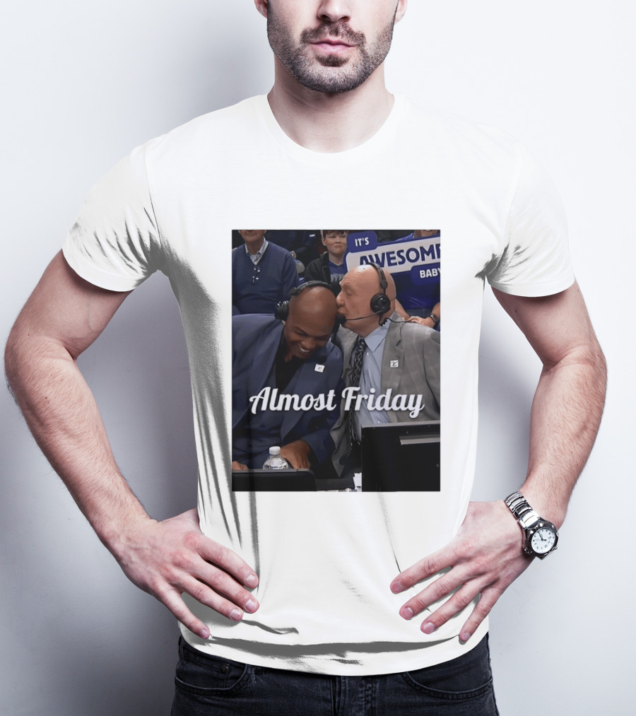 Dick Vitale Kissing Charles Barkley Almost Friday It's Awesome Baby T-Shirt