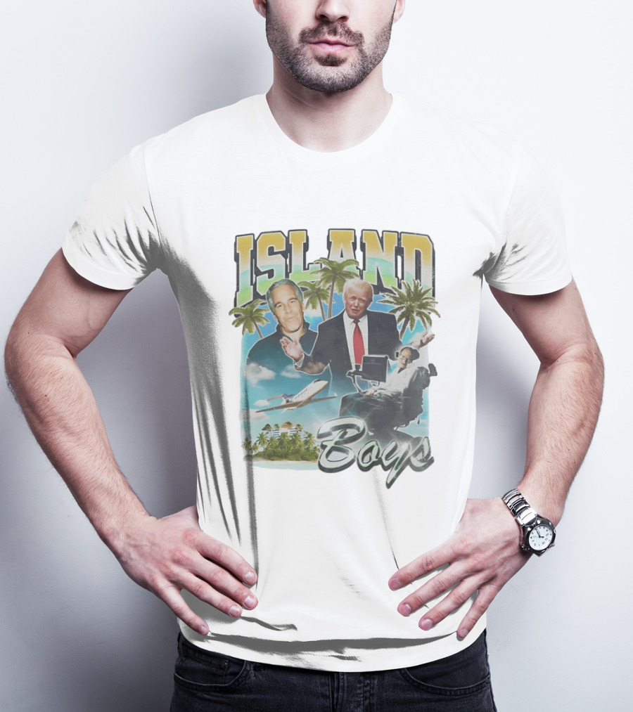 Donald Trump Jeffrey Epstein Island Boys Palm Trees Airplane T-Shirt
