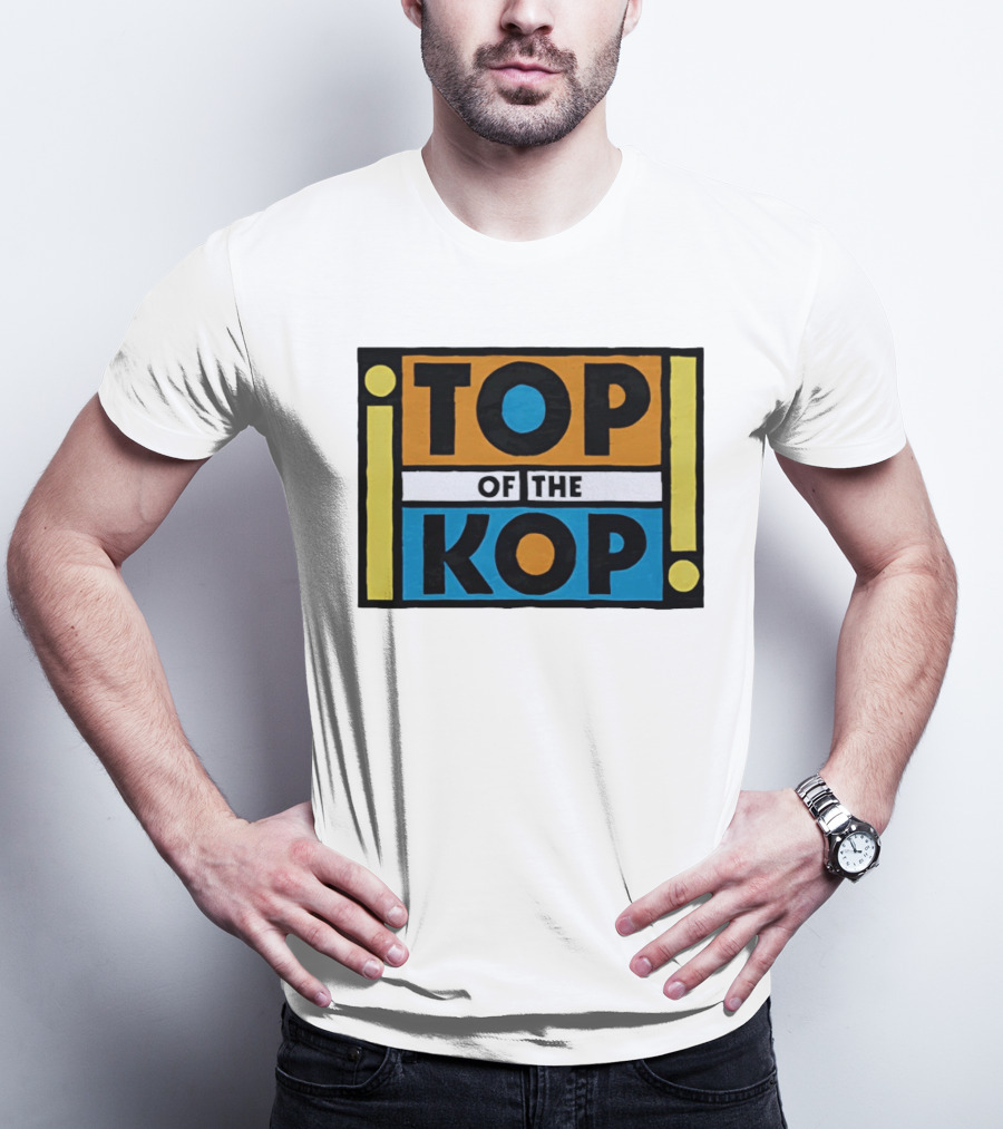 Top Of The Kop Block Lettering Bold Colorful Rectangles T-Shirt
