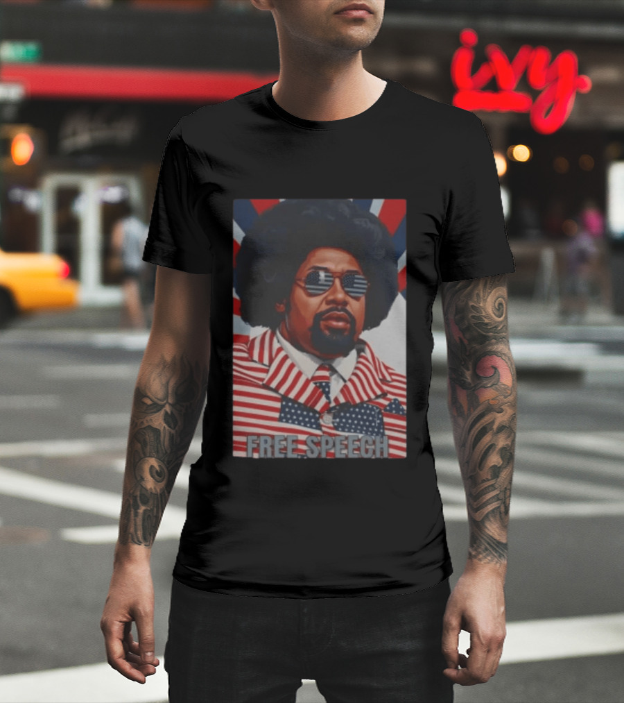 Aftoman Free Speech Patriotic Afro American Flag Suit T-Shirt