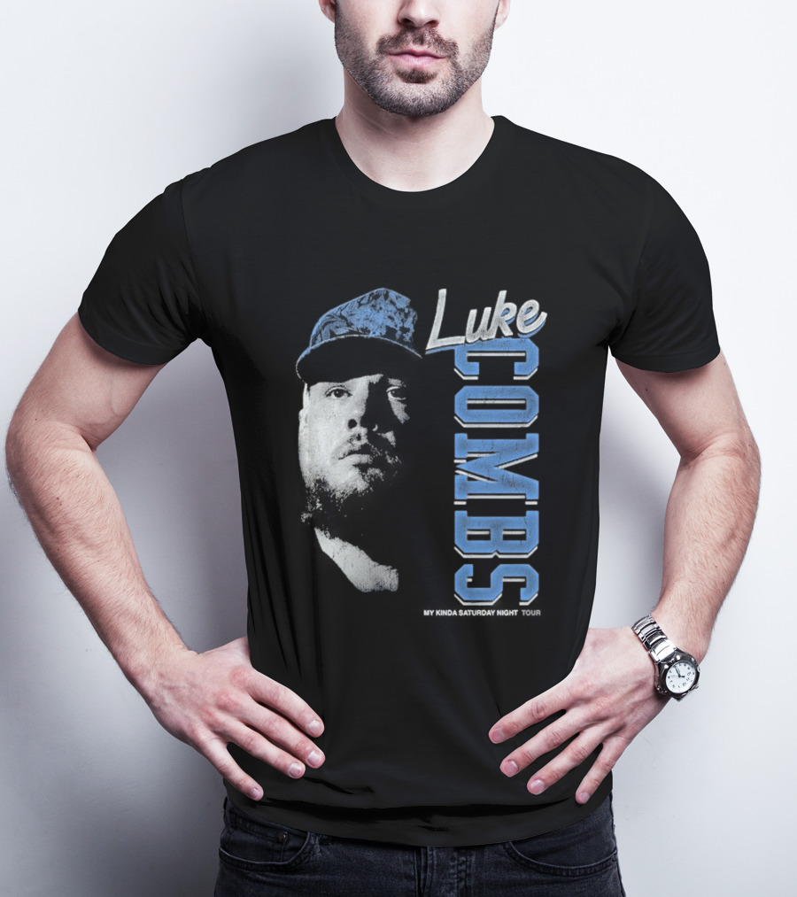 Luke Combs My Kinda Saturday Night Tour Hat And Bearded Face T-Shirt