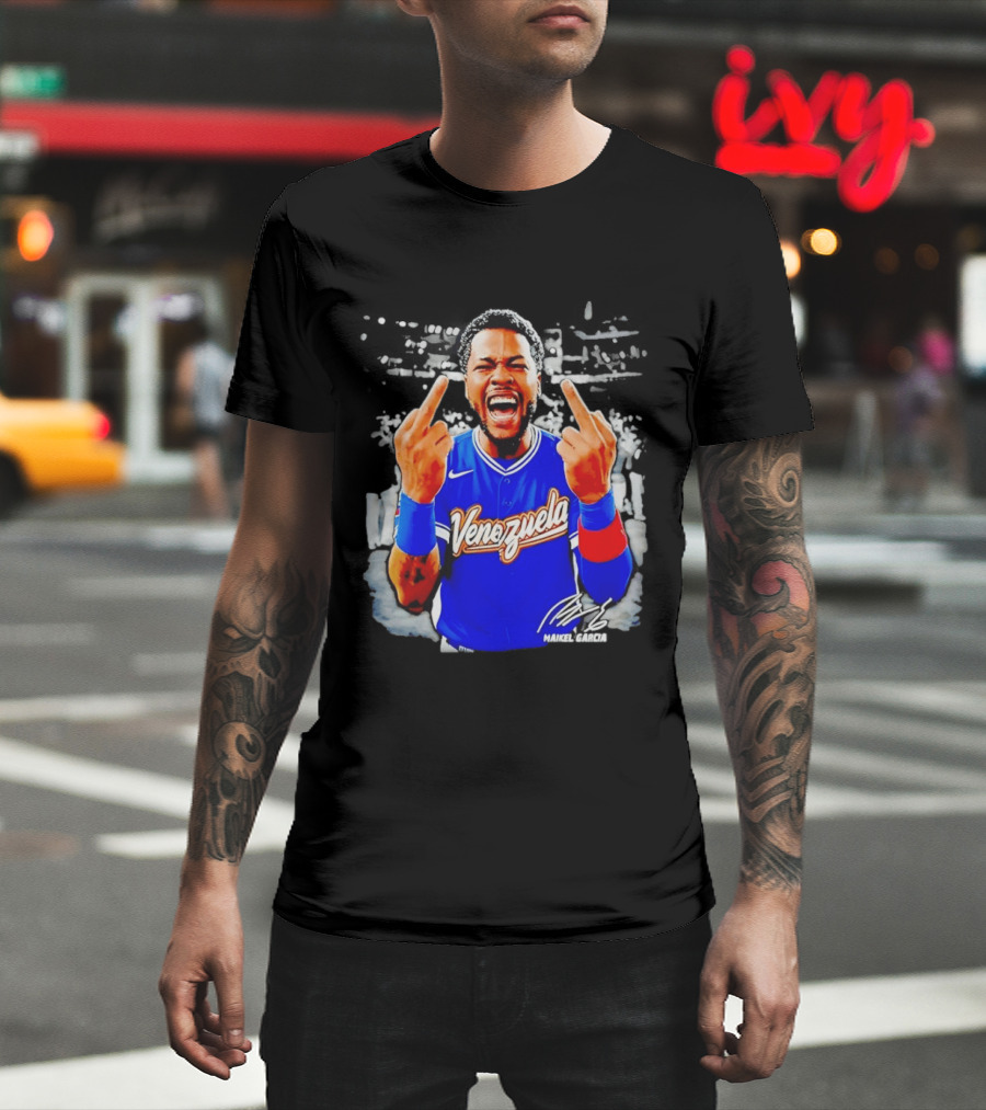 Maikel Garcia Venezuela 2026 MVP Middle Finger Baseball Team T-Shirt