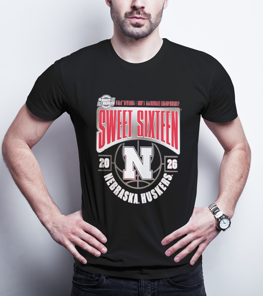 Nebraska Huskers 2026 NCAA Sweet Sixteen Basketball Tournament Championship T-Shirt