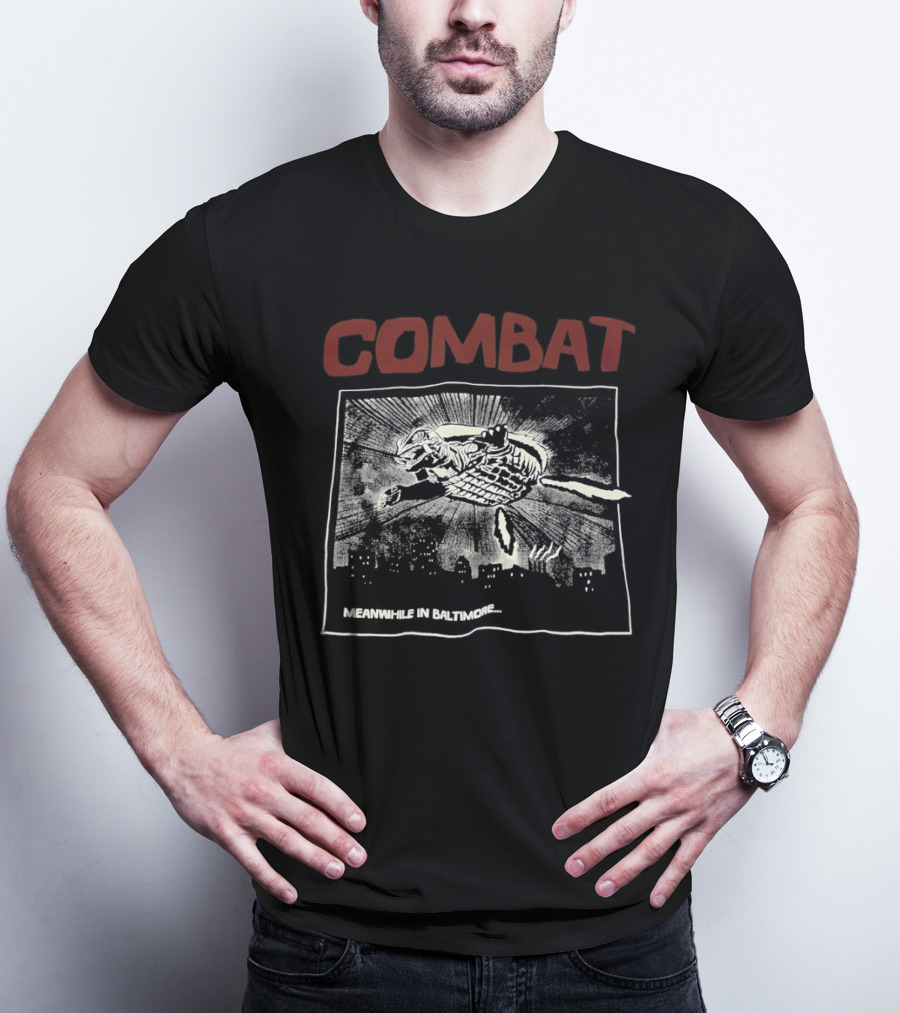 Combat Mean While In Baltimore Sunburst And Bird T-Shirt