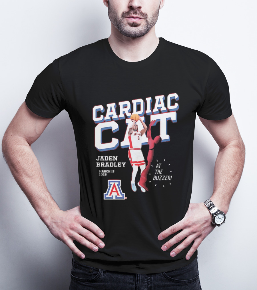 Jaden Bradley Cardiac Cat Arizona Wildcats At The Buzzer T-Shirt