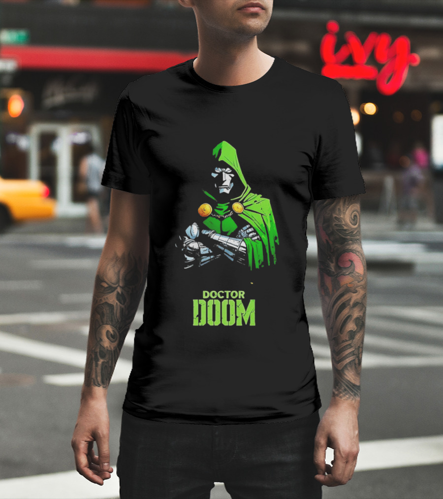 Doctor Doom Green Armor Crossed Arms Marvel T-Shirt
