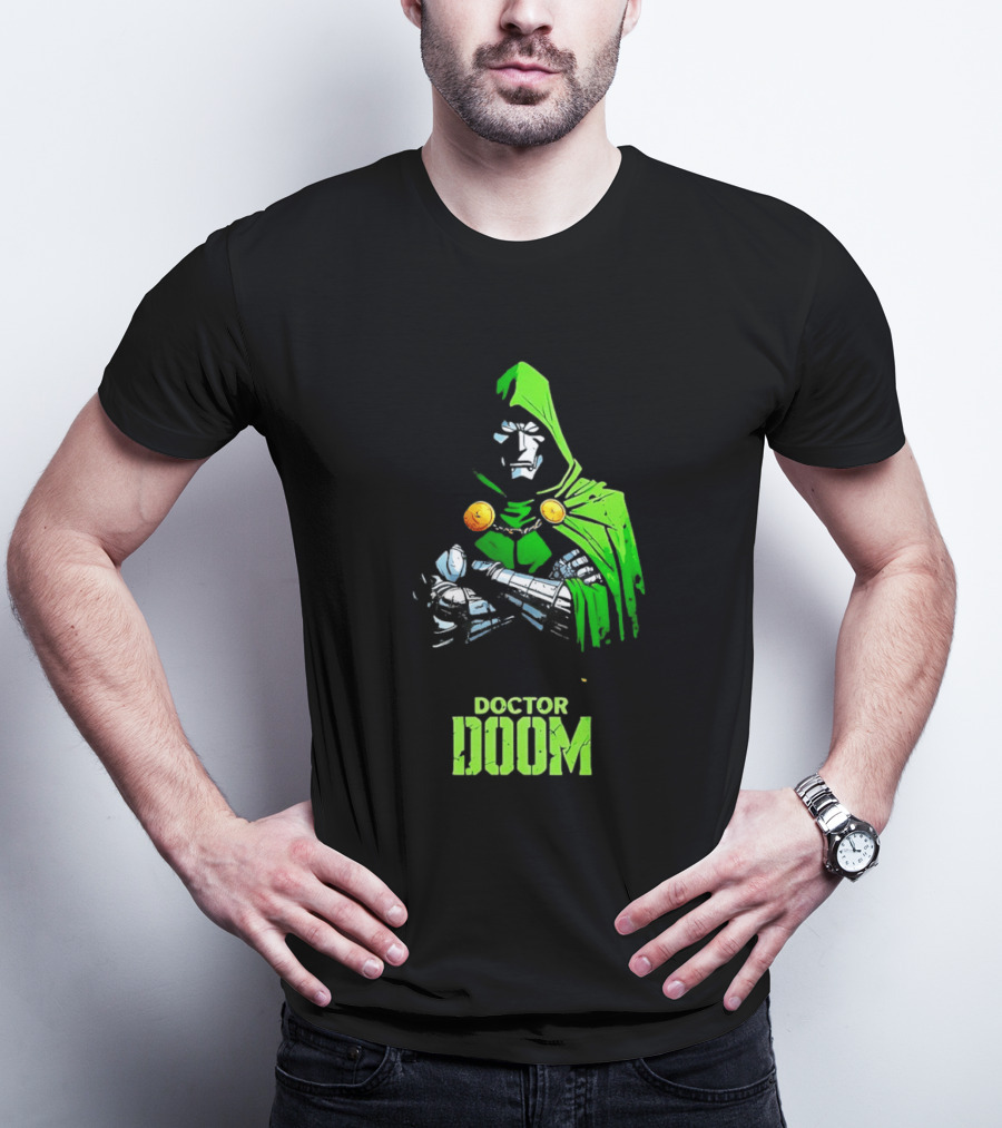 Doctor Doom Green Armor Crossed Arms Marvel T-Shirt