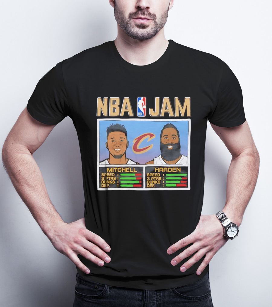NBA Jam Cleveland Cavaliers Donovan Mitchell James Harden T-Shirt