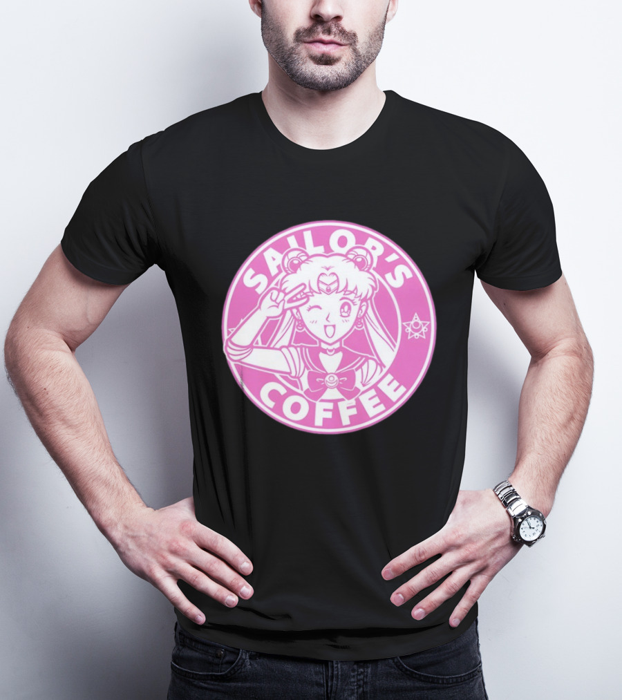 Sailor's Coffee Pink Winking Moon T-Shirt