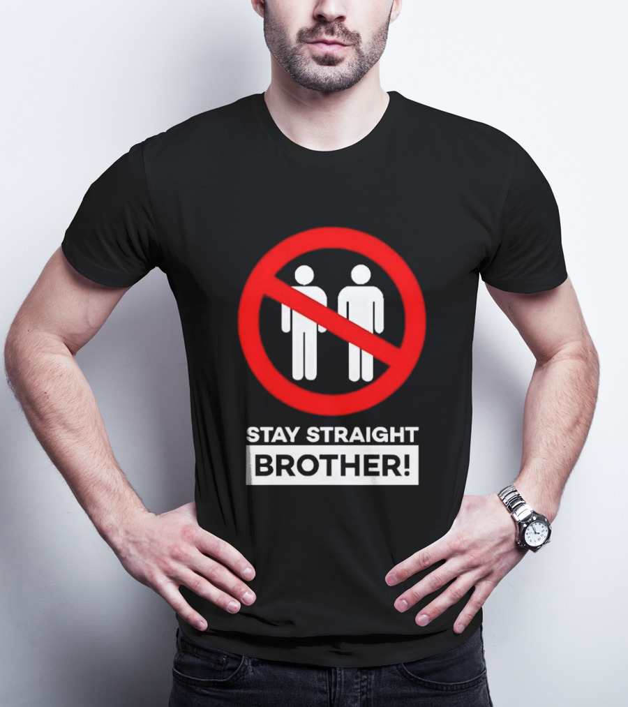 Stay Straight Brother Circle Cross Stencil T-Shirt