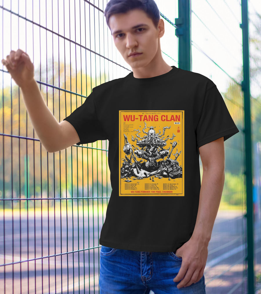 Wu Tang Clan 2026 Europe Tour Wu Tang Forever The Final Chamber Yellow T-Shirt