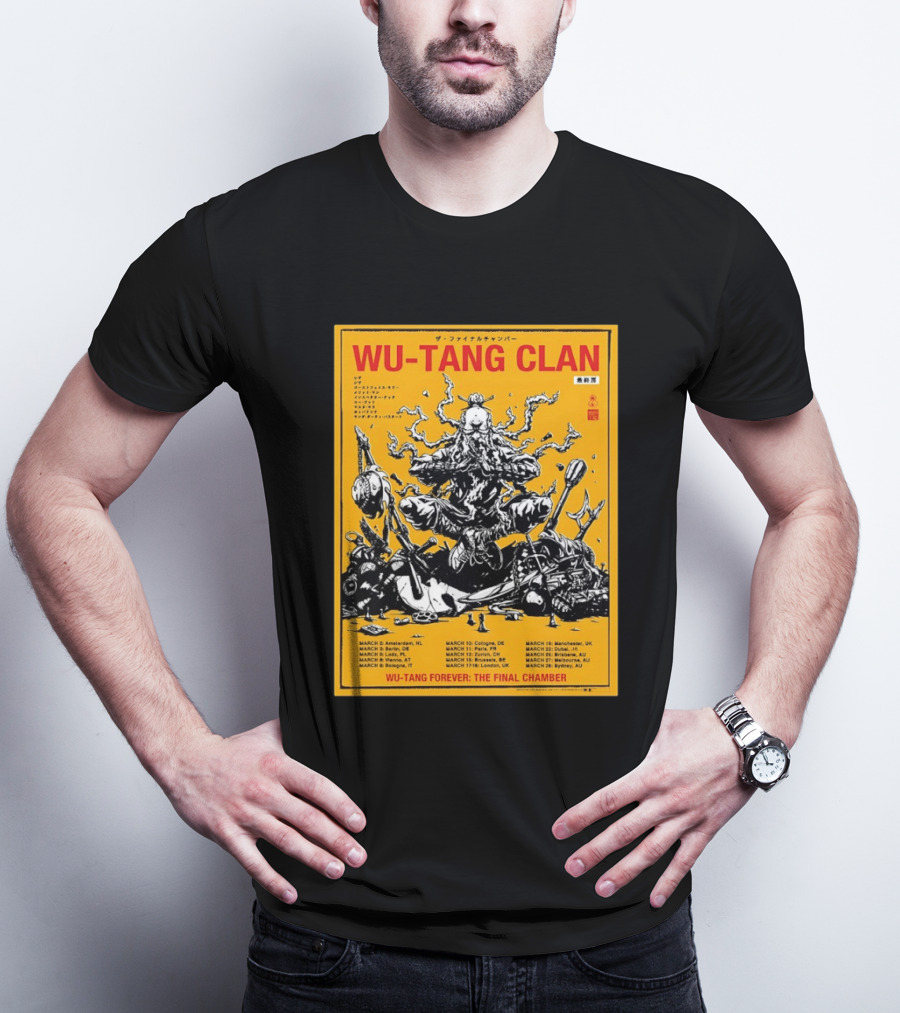 Wu Tang Clan 2026 Europe Tour Wu Tang Forever The Final Chamber Yellow T-Shirt