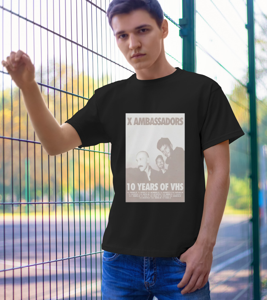 X Ambassadors 10 Years Of VHS Tour 2025 US Cities T-Shirt