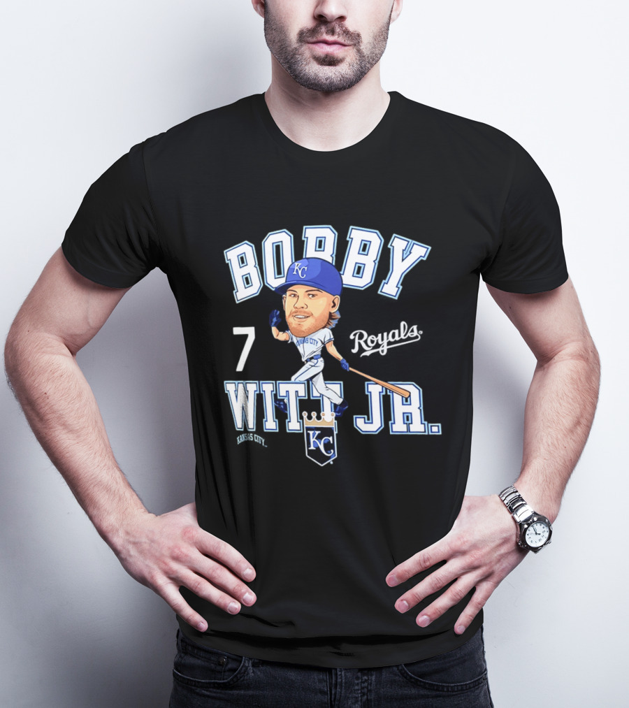 Bobby Witt Jr 7 Kansas City Royals KC Caricature T-Shirt