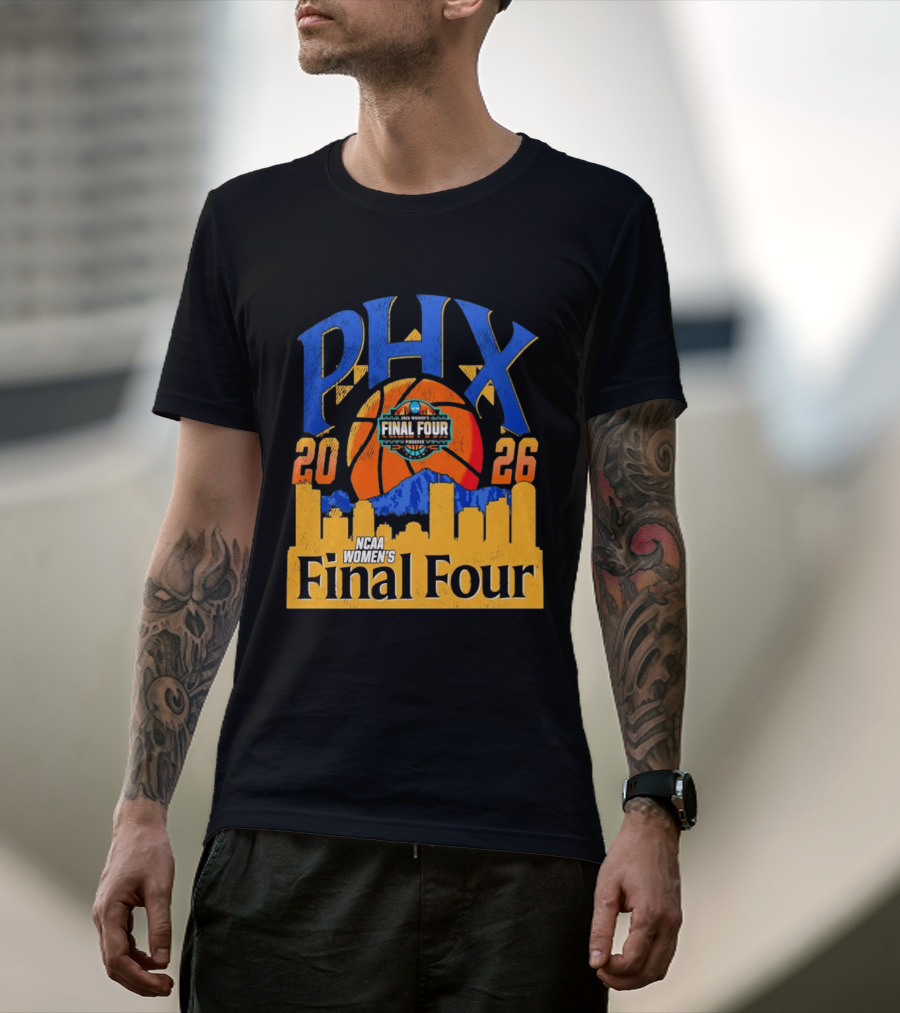 NCAA Women's Final Four Phoenix 2026 PHX City Skyline Basketball T-Shirt