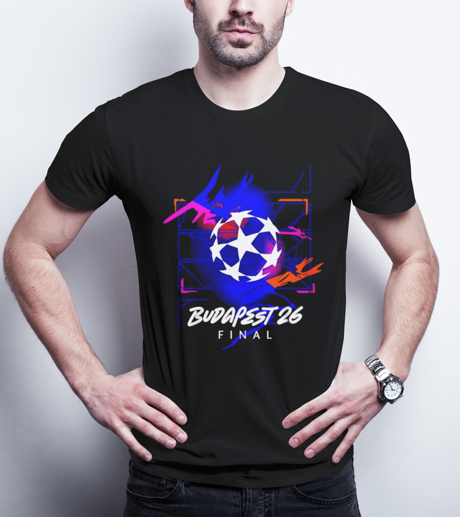 Budapest 26 Final UCL Decorative Hero Soccer Star T-Shirt
