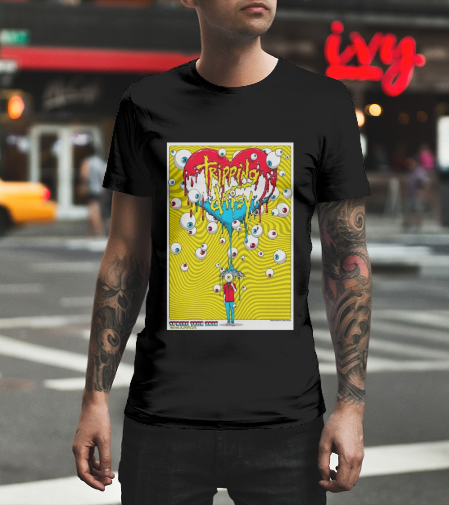 Tripping Daisy Spring Tour 2026 Psychedelic Heart And Eye Balloons By Cody Schibi T-Shirt