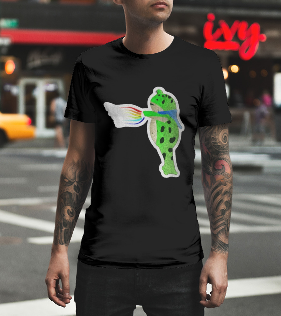 Portland Frog Holding Rainbow Flag LGBT Pride Anti Maga Protest T-Shirt
