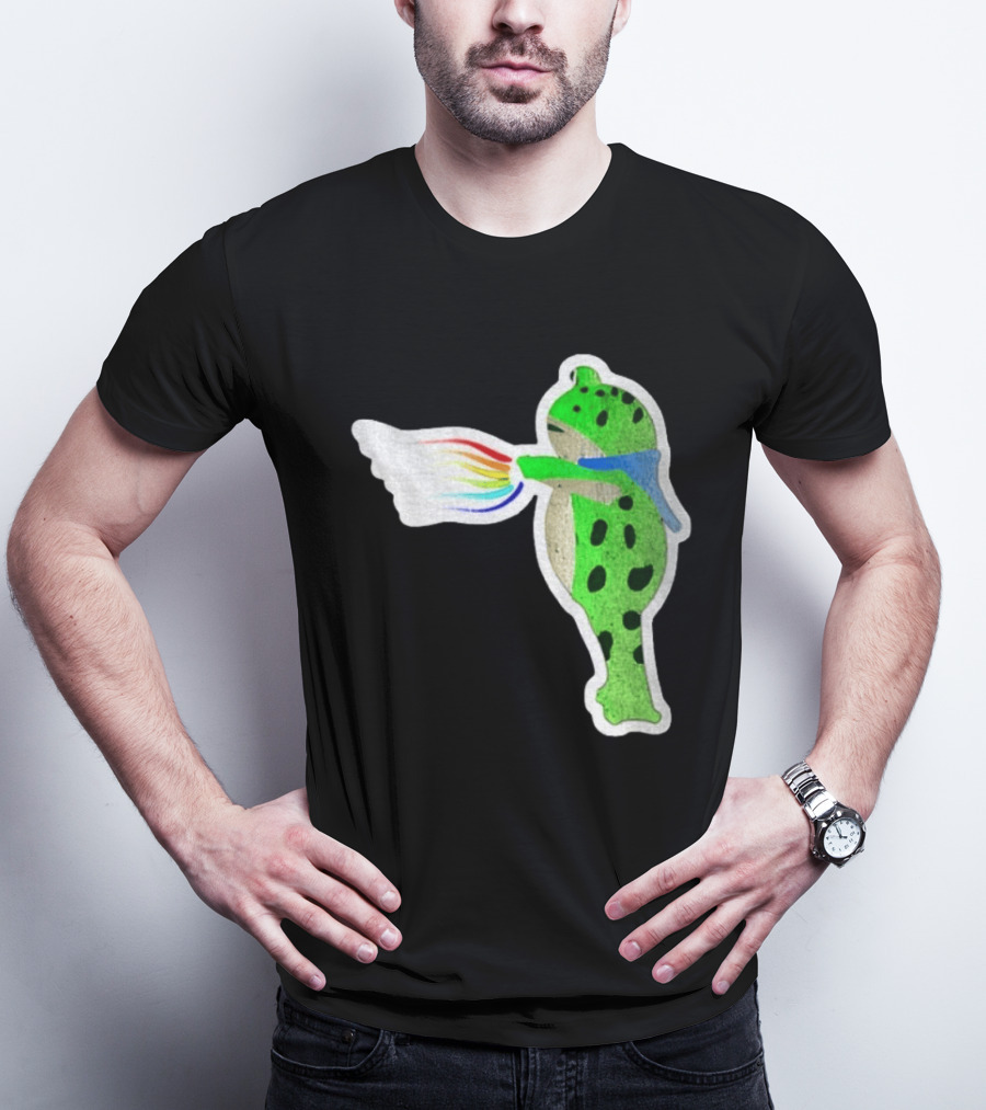Portland Frog Holding Rainbow Flag LGBT Pride Anti Maga Protest T-Shirt