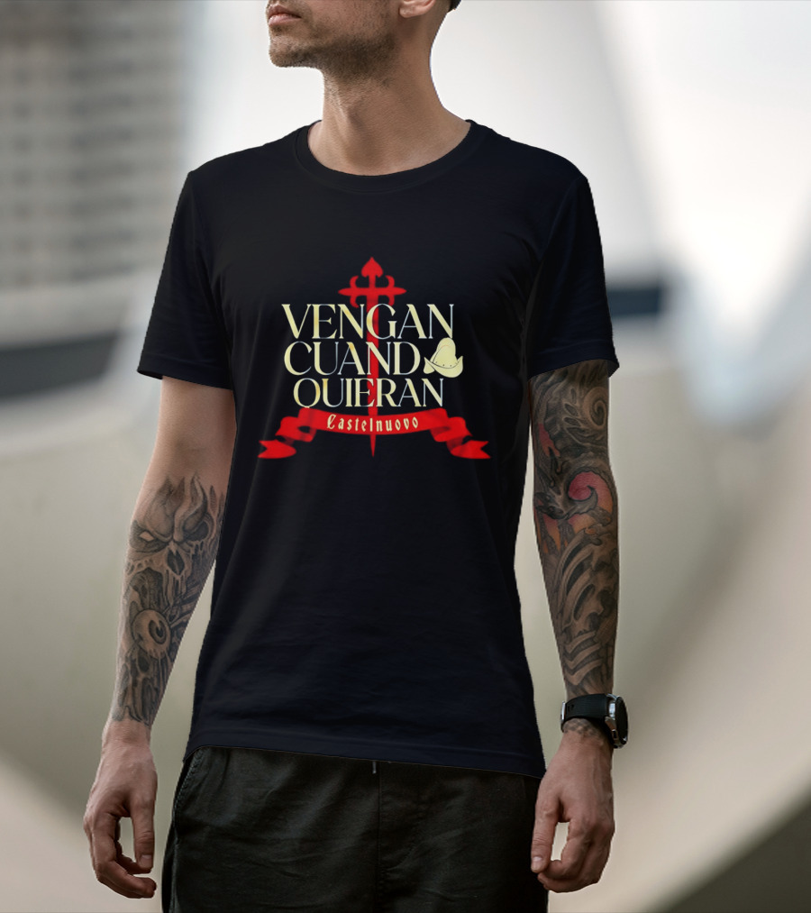 Vengan Cuando Quieran Castelnuovo Cross And Dove T-Shirt