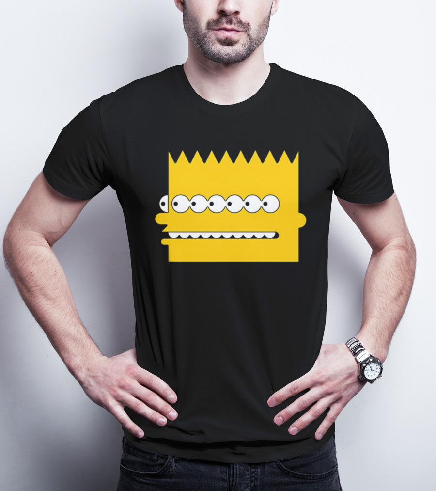 Simps Multi Mult Bart Yellow Silhouette Cartoon Eyes T-Shirt