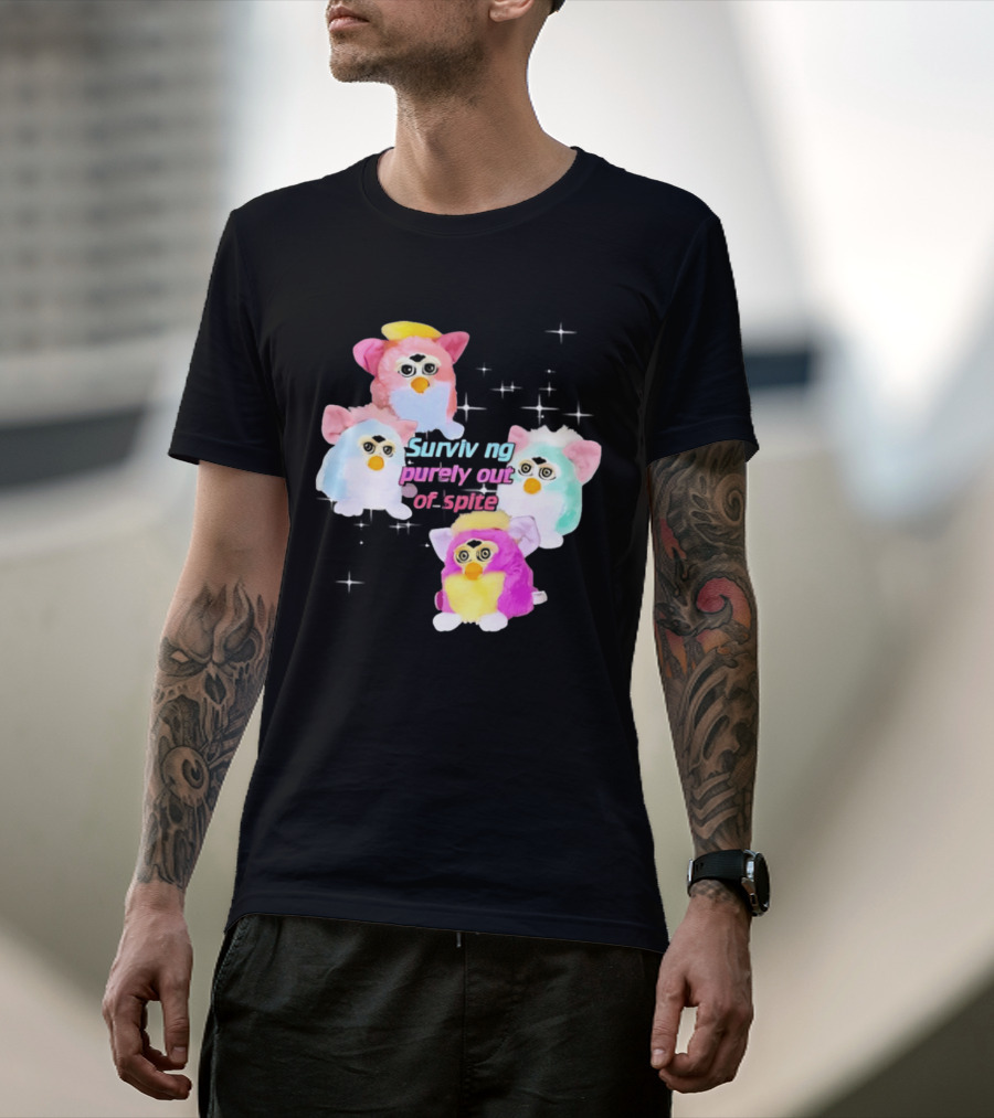 Surviving Purely Out Of Spite With Four Colorful Furbies T-Shirt
