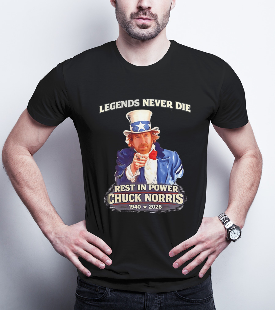 Legends Never Die Rest In Power Chuck Norris 1940 2026 T-Shirt