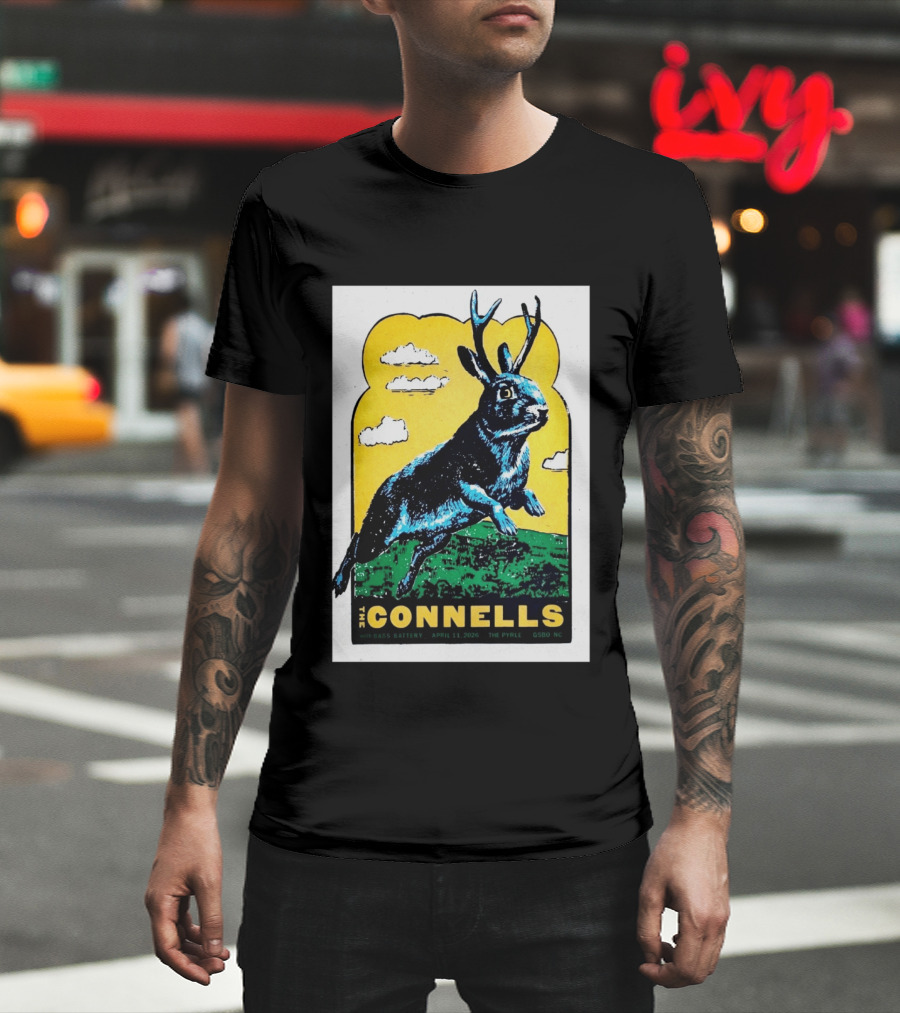 The Connells April 11 2026 The Pyrle Greensboro NC With Bass Battery Jackalope T-Shirt