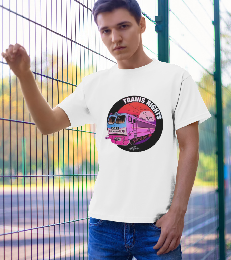 4D4M Something Trains Rights Sunset Train T-Shirt