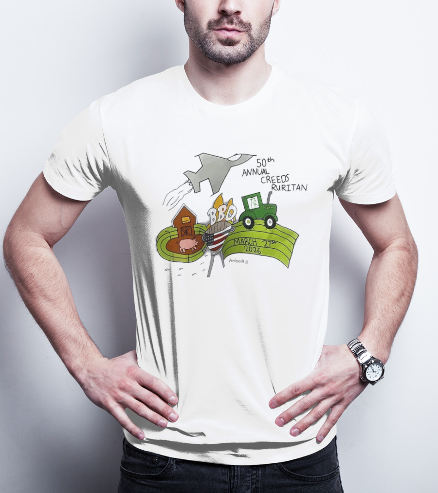 50th Annual Creeds Ruritan March 21st 2026 Farm Scene With Tractor And Barn T-Shirt